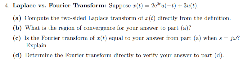 Solved Laplace vs. ﻿Fourier Transform: Suppose | Chegg.com