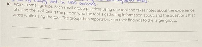 Solved 10. Work in small groups. Each small group practices | Chegg.com