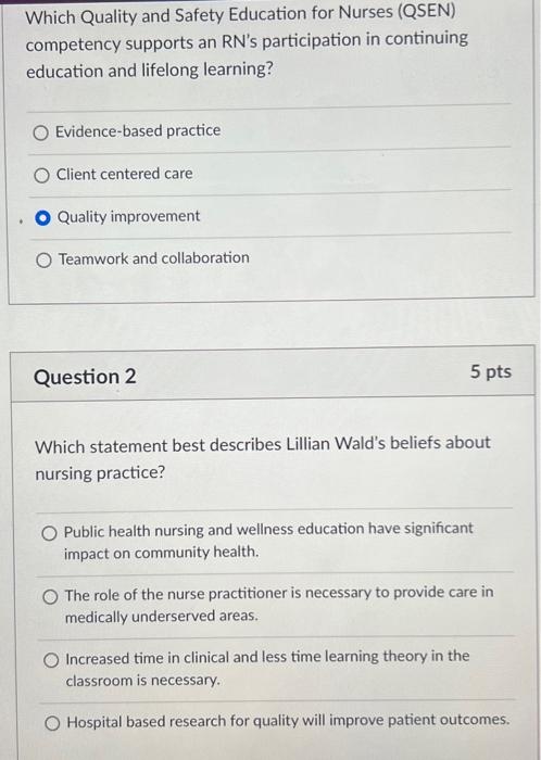 Solved Which Quality and Safety Education for Nurses (QSEN) | Chegg.com