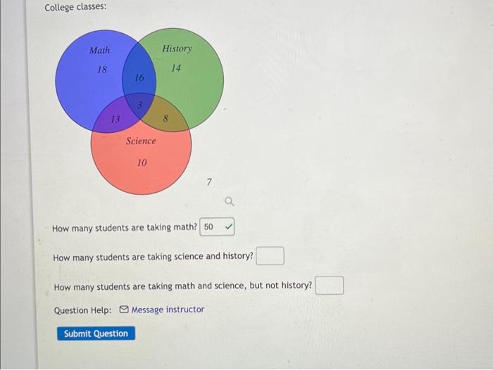 Solved College classes: How many students are taking math? | Chegg.com