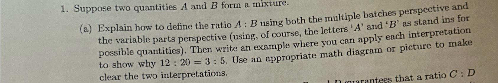 Solved Suppose two quantities A and B ﻿form a mixture.(a) | Chegg.com