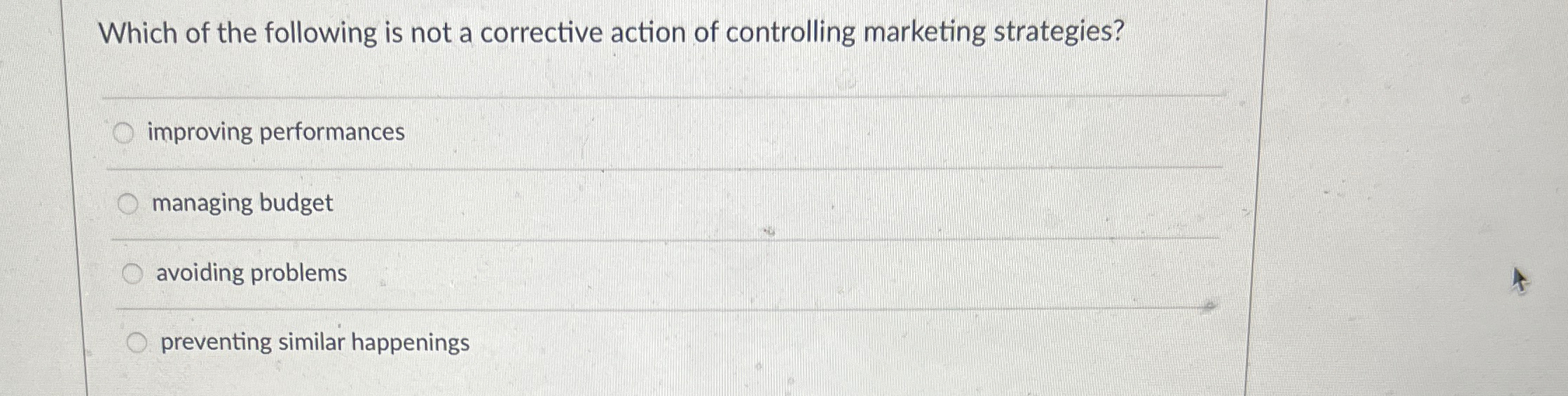 Solved Which of the following is not a corrective action of | Chegg.com