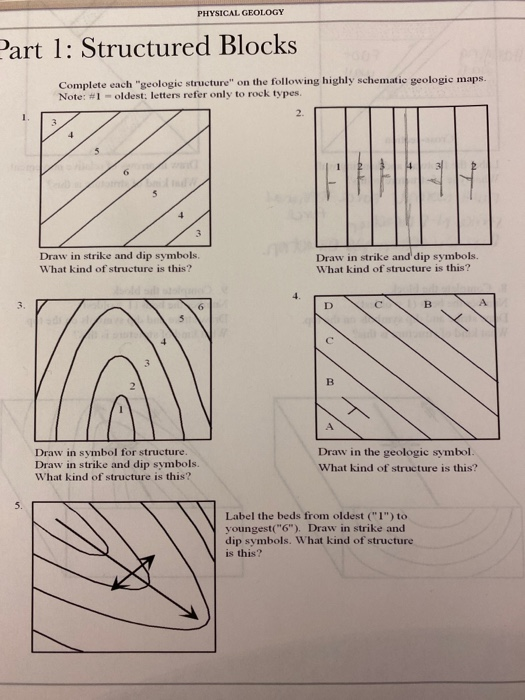 Solved PHYSICAL GEOLOGY Part 1: Structured Blocks Complete | Chegg.com