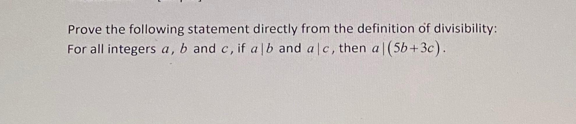 Solved Prove the following statement directly from the | Chegg.com