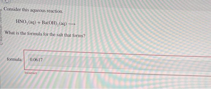 Solved Consider this aqueous reaction. HNO3(aq)+Ba(OH)2(aq) | Chegg.com