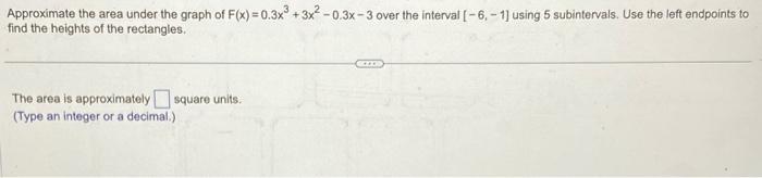 Solved Approximate the area under the graph of | Chegg.com