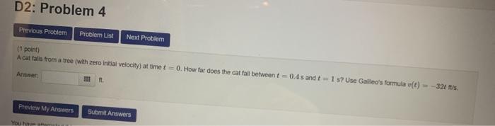 Solved D2: Problem 4 Previous Problem Problem List Next | Chegg.com