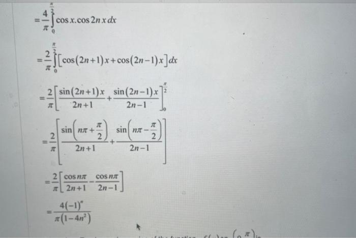 Solved 4- cosx.cos 2n x de -?][cos [cos | Chegg.com