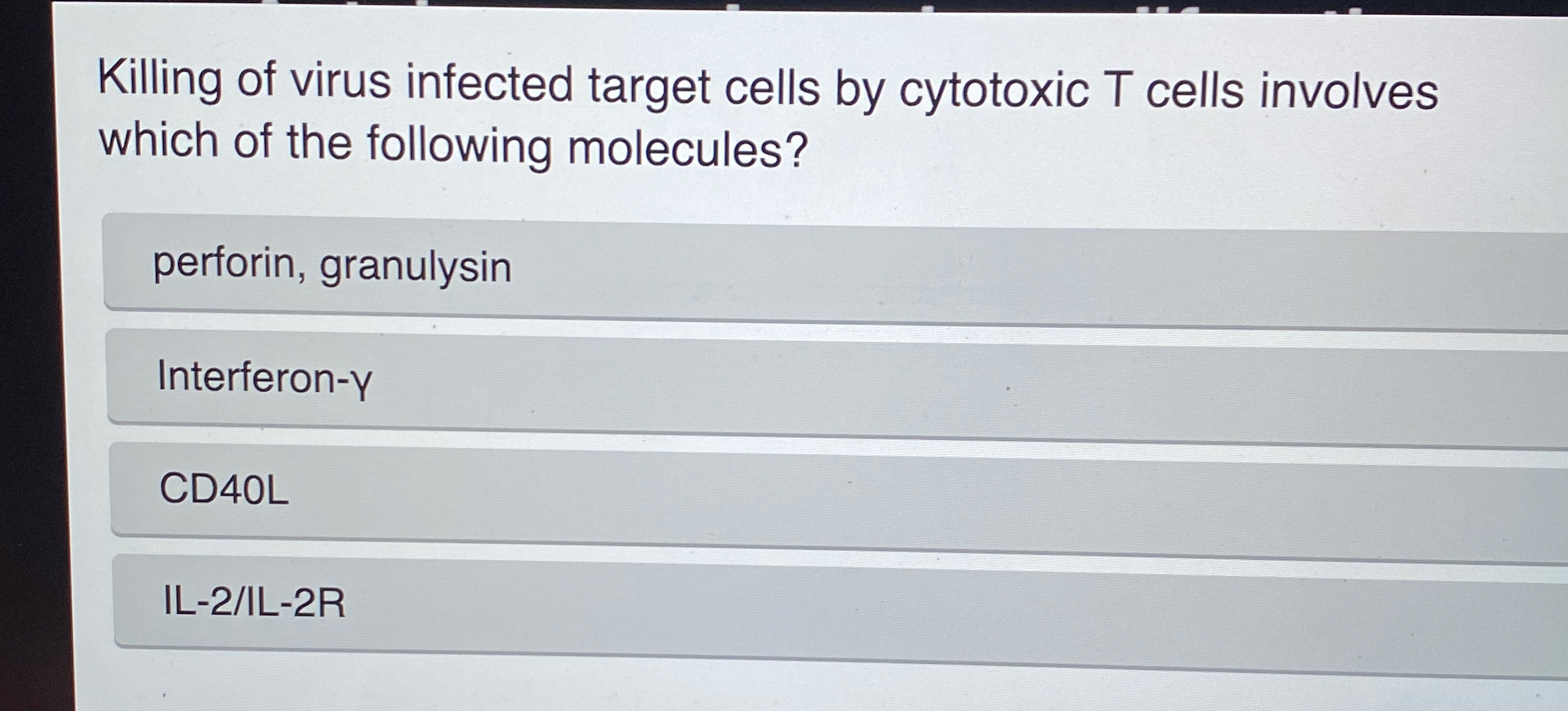 Solved Killing of virus infected target cells by cytotoxic T | Chegg.com