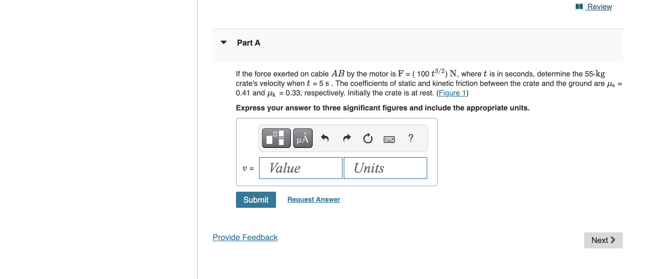 Solved Part AIf the force exerted on cable AB ﻿by the motor | Chegg.com