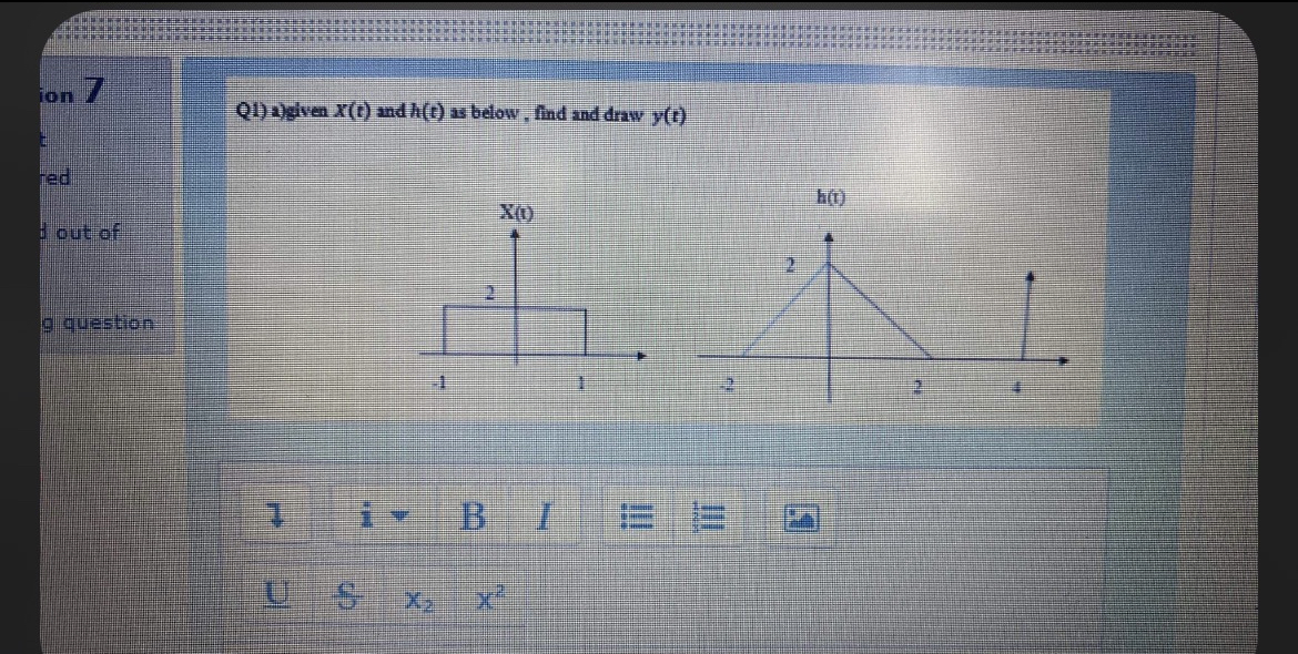 Solved Q1) ﻿a)given x(t) ﻿and h(t) ﻿as below, find and draw | Chegg.com
