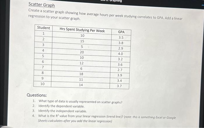 Solved Line Graph Create a line graph to compare the growth | Chegg.com