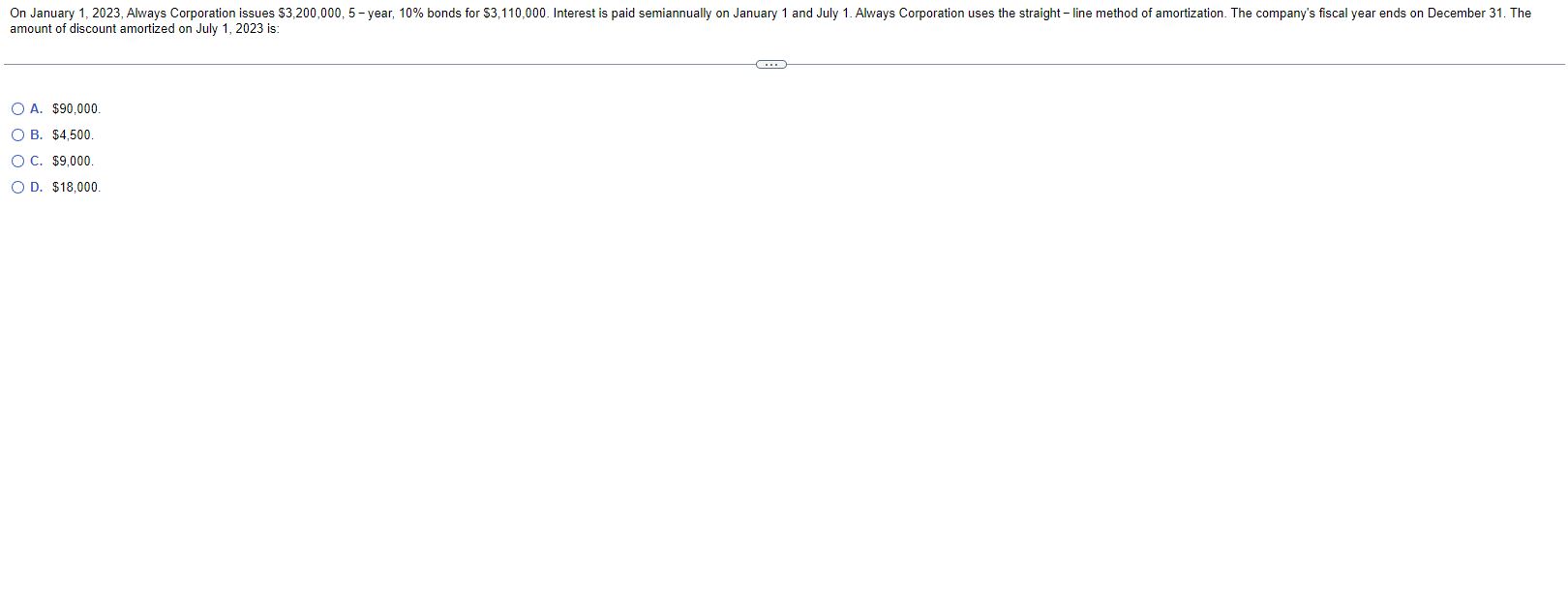 Solved amount of discount amortized on July 1, 2023 ﻿is:A. | Chegg.com