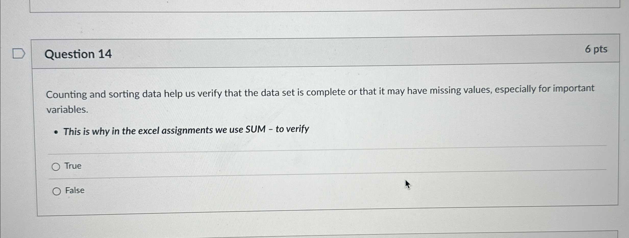 Solved Question 146 ﻿ptsCounting and sorting data help us | Chegg.com