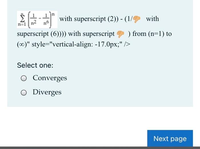 Solved n=1n- with superscript (2) - (1/4 with superscript | Chegg.com