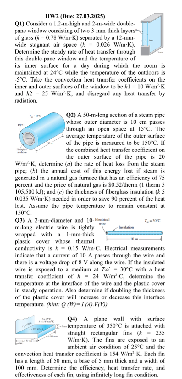 Solved HW2 (Due: 27.03.2025)Q1) ﻿Consider a 1.2-m-high and | Chegg.com