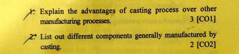 Solved x. ﻿Explain the advantages of casting process over | Chegg.com