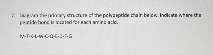 Solved 7. Diagram the primary structure of the polypeptide | Chegg.com