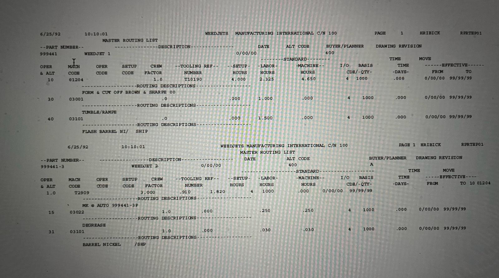 Solved . ﻿In chart above, you are given the routing sheet | Chegg.com