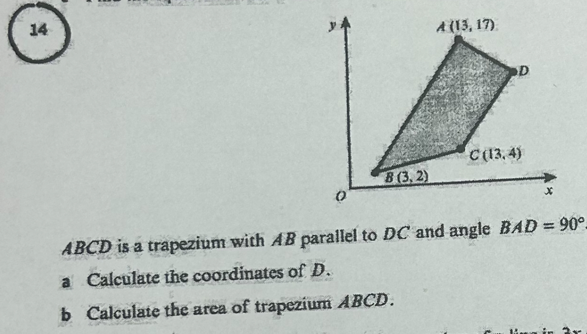 Solved 14ABCD is a trapezium with AB ﻿parallel to DC ﻿and | Chegg.com
