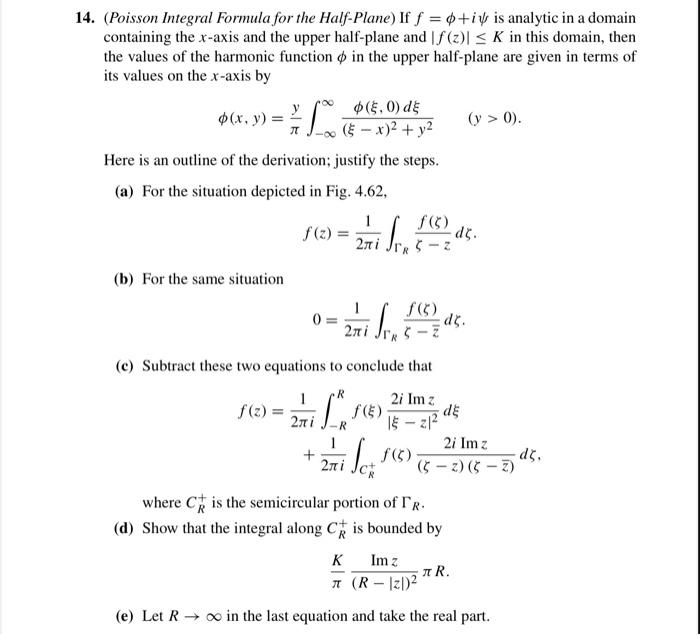Solved 14. (Poisson Integral Formula for the Half-Plane) If | Chegg.com