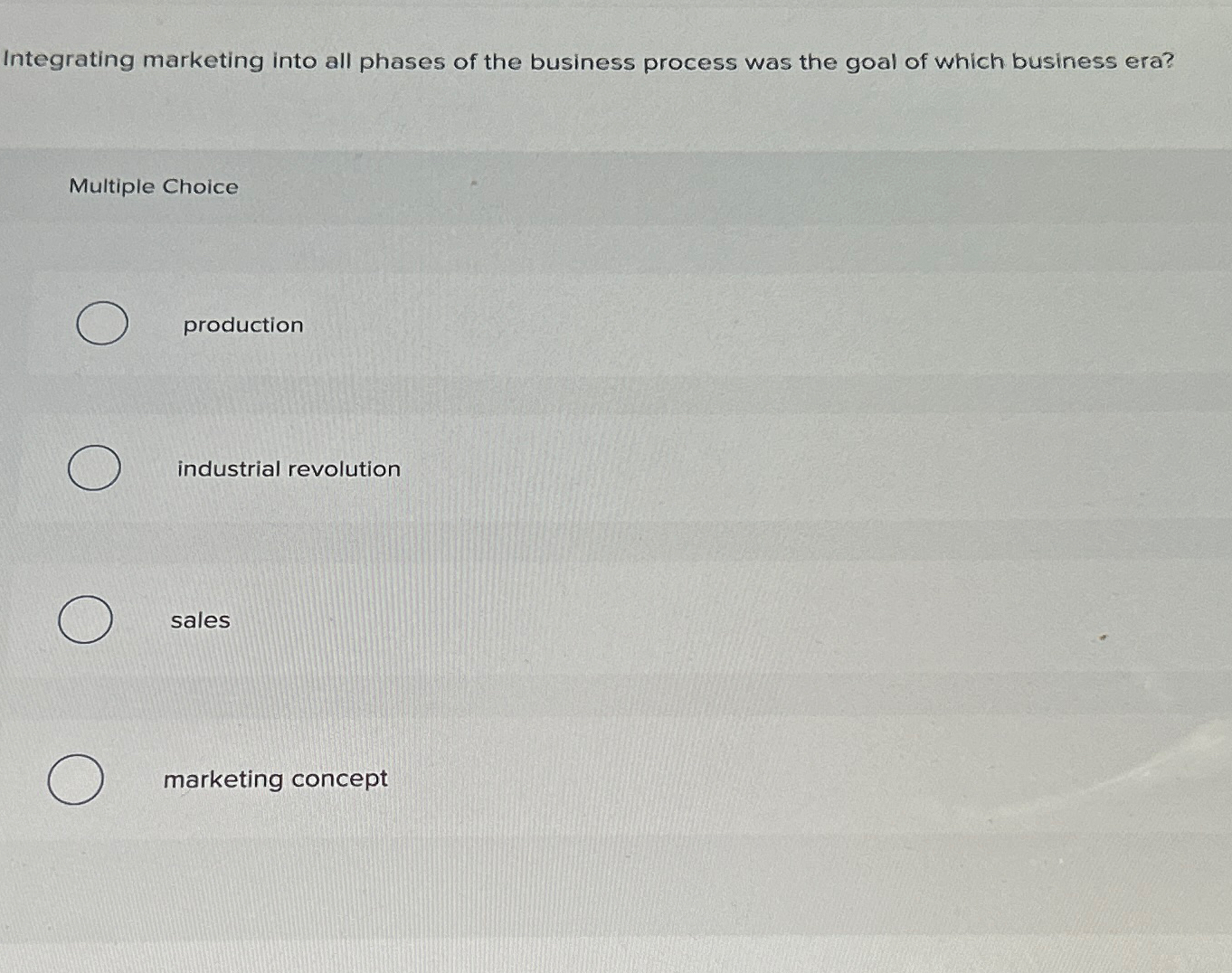 Solved Integrating marketing into all phases of the business | Chegg.com