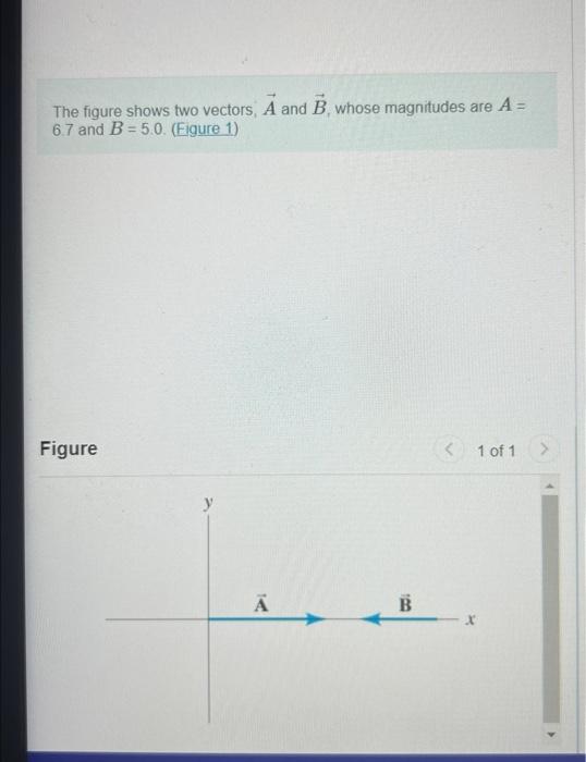 Solved The figure shows two vectors, A and B, whose | Chegg.com