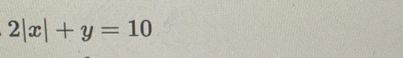 Solved Is y a function of x 2|x|+y=10 | Chegg.com