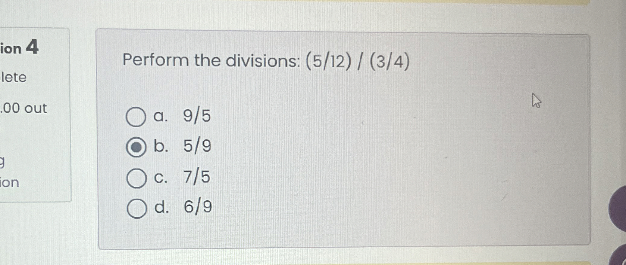Solved Perform the divisions: 51234a. 95b. 59c. 75d. 69 | Chegg.com