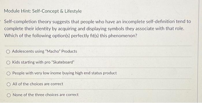 Solved The extended self consists of the self plus | Chegg.com