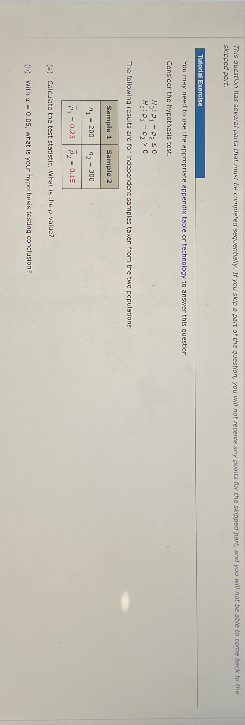 Solved skipped part.Tutorial ExerciseYou may need to use the | Chegg.com Solved skipped part.Tutorial ExerciseYou may need to use the | Chegg.com