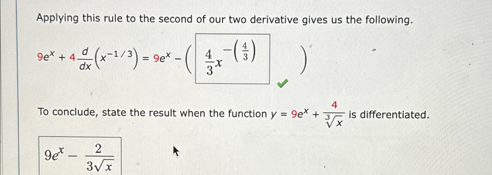 Solved Applying this rule to the second of our two | Chegg.com