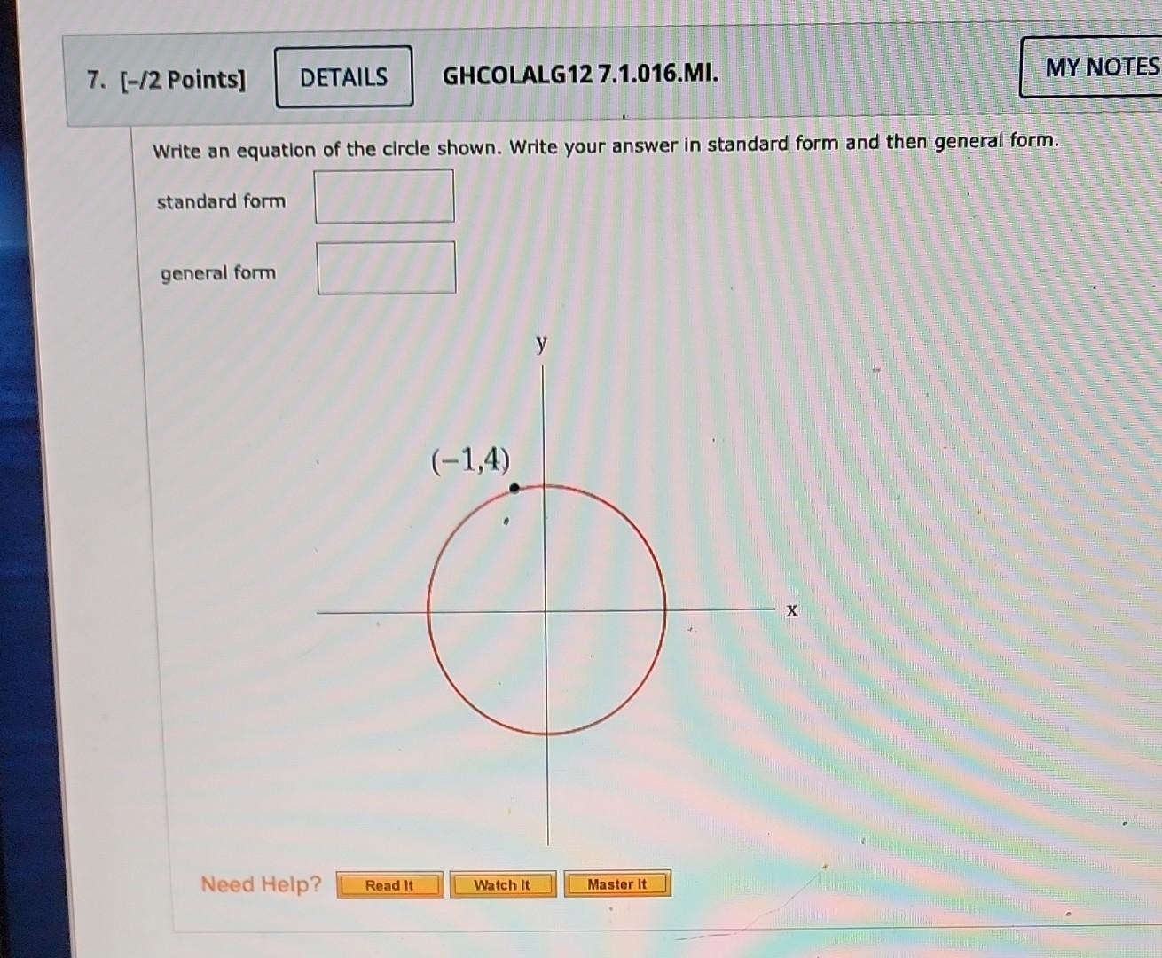 Solved Write an equation of the circle shown. Write your | Chegg.com