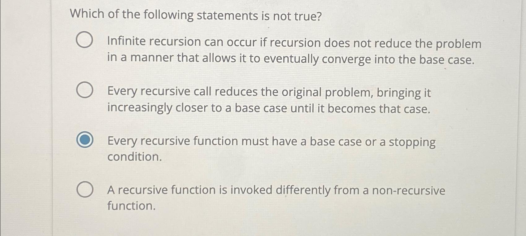 Solved Which of the following statements is not | Chegg.com