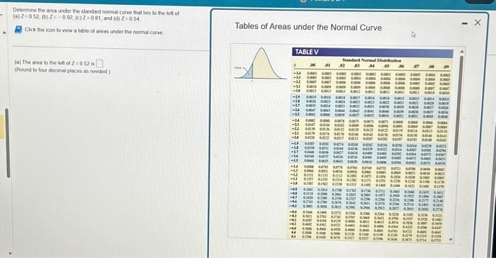 Solved Determine the area under the standard normal curve | Chegg.com