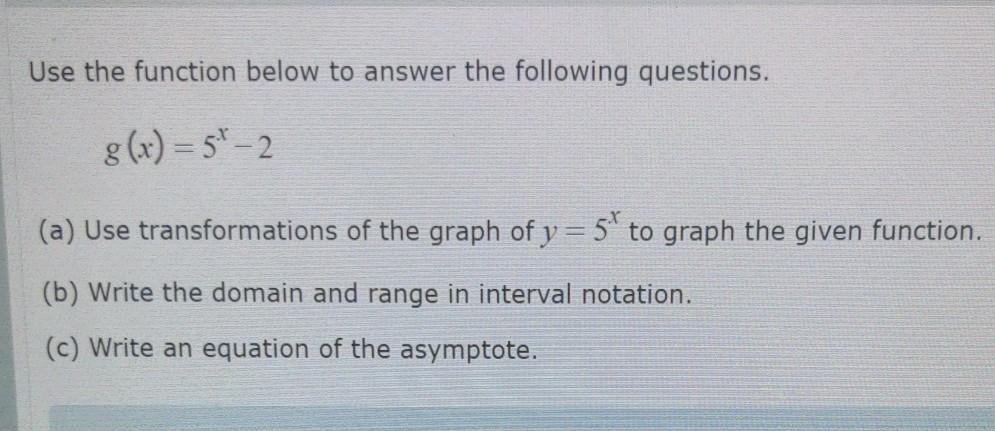 Solved Use the function below to answer the following | Chegg.com