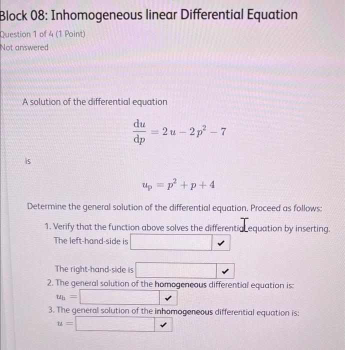 Solved Block 08: Inhomogeneous linear Differential Equation | Chegg.com