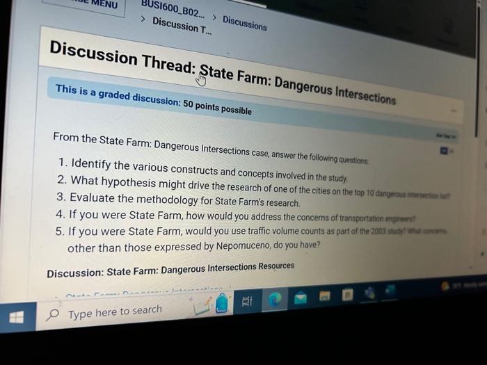 Solved From the State Farm: Dangerous Intersections case, | Chegg.com