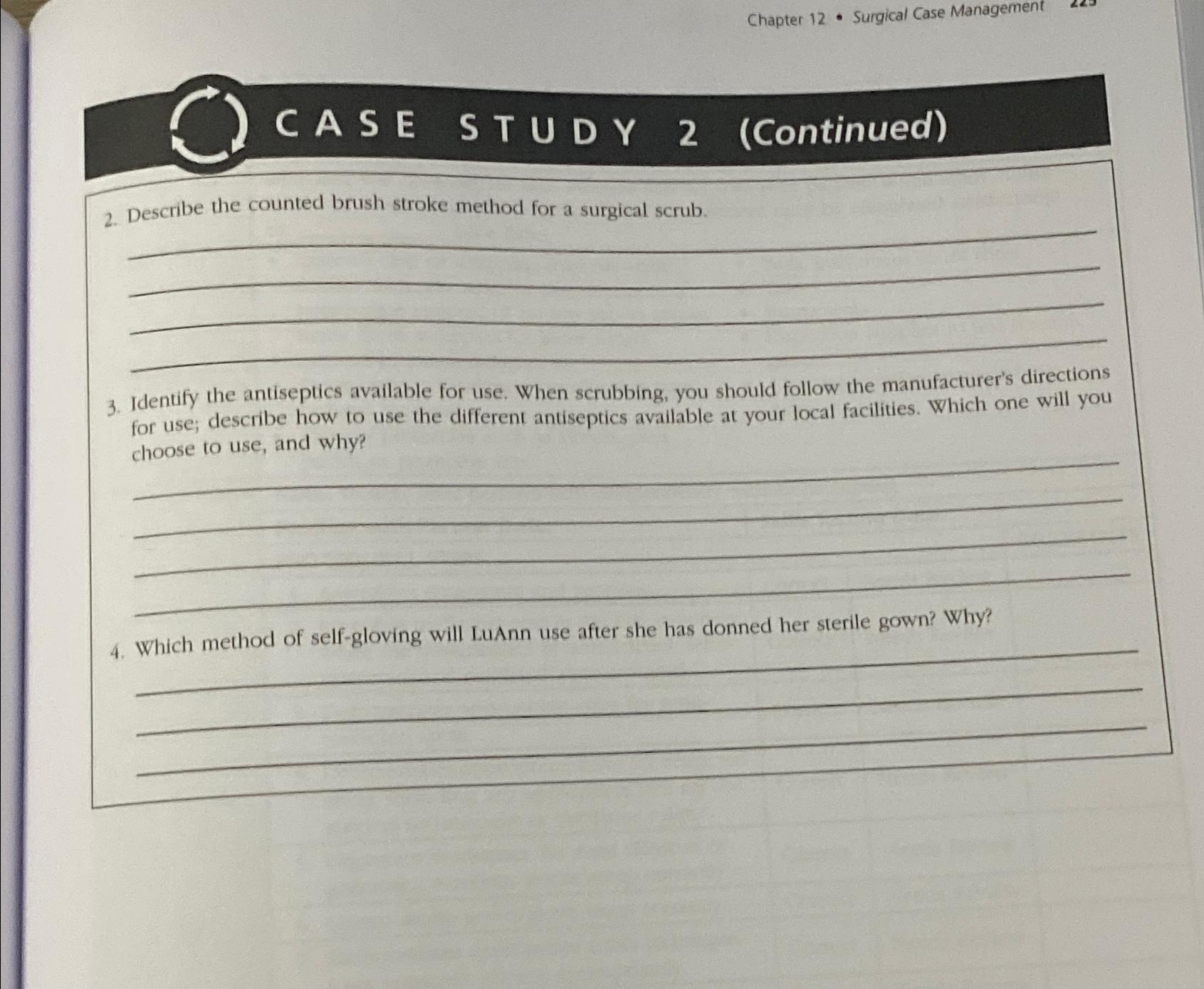 Solved Chapter 12 - ﻿Surgical Case ManagementC A S ESTU D | Chegg.com