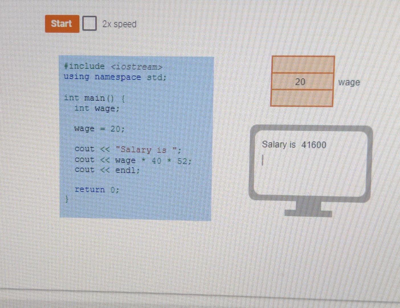 Solved Start 2× speed \#include riostreams using namespace | Chegg.com