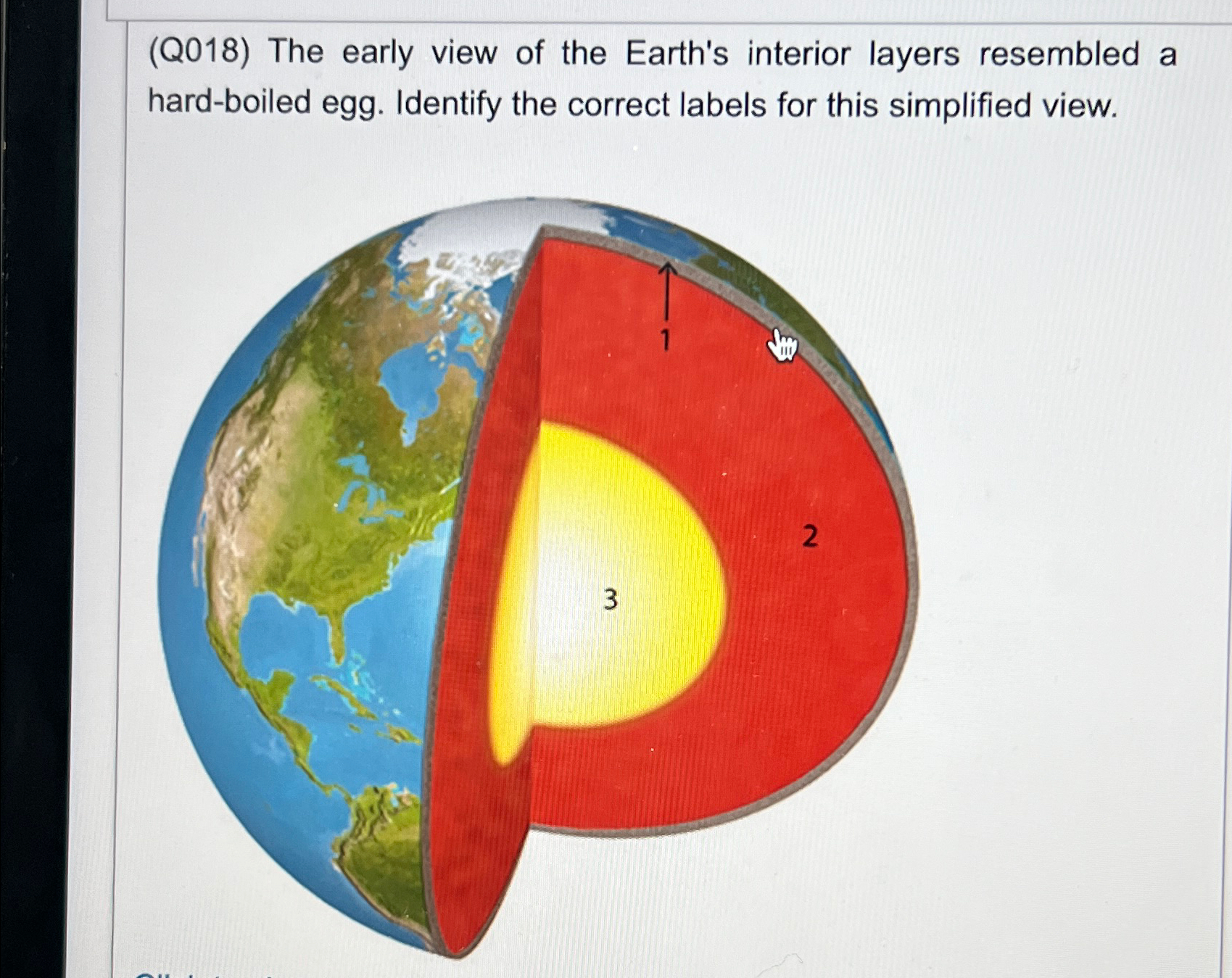 Solved (Q018) ﻿The early view of the Earth's interior layers | Chegg.com