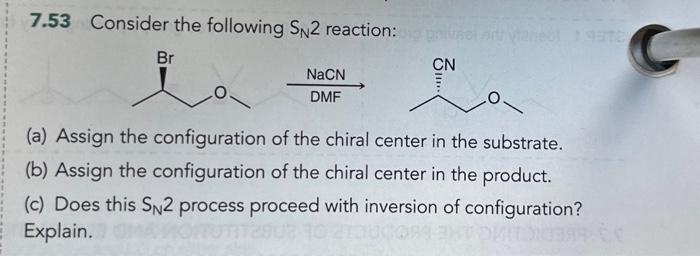 Solved 7.53 Consider the following SN2 reaction:01 privasi | Chegg.com