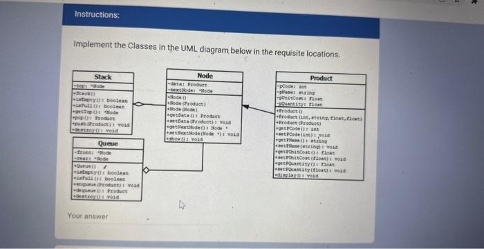 Implement the Classes in the UML diagram below in the | Chegg.com