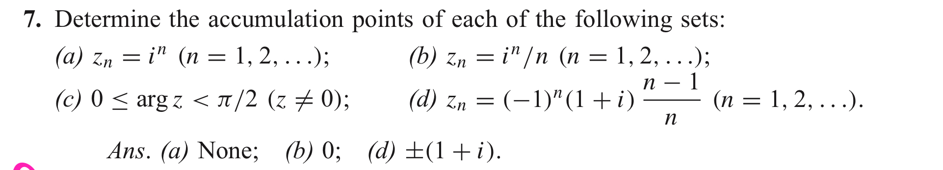 Solved by an EXPERT Determine the accumulation points of each of the | Chegg.com