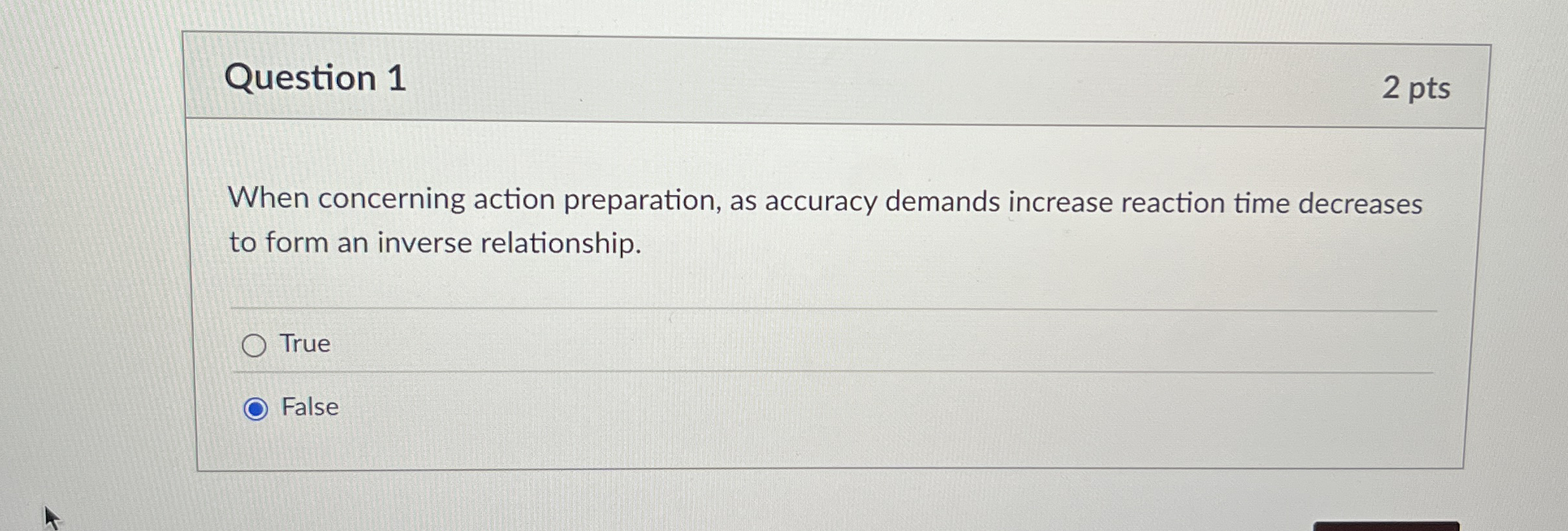 Solved Question 1When concerning action preparation, as | Chegg.com