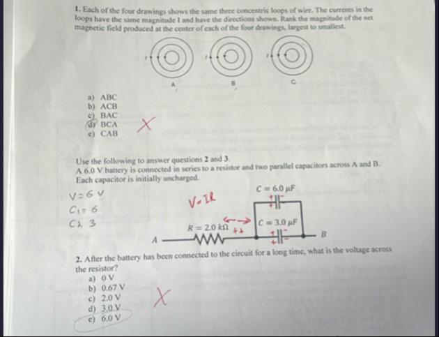 Solved Each of the four drawings shows the same three | Chegg.com