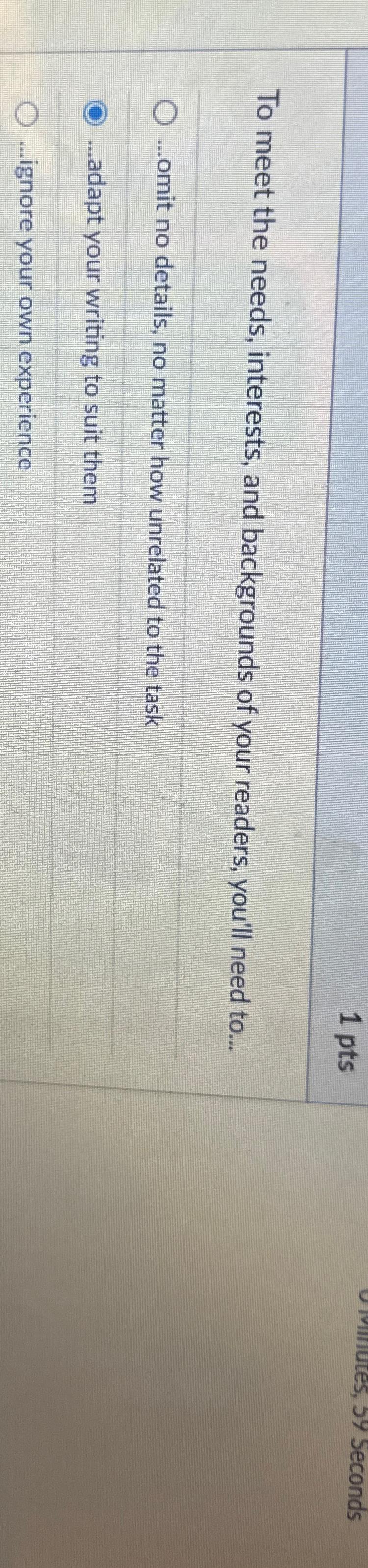 Solved To meet the needs, interests, and backgrounds of your | Chegg.com