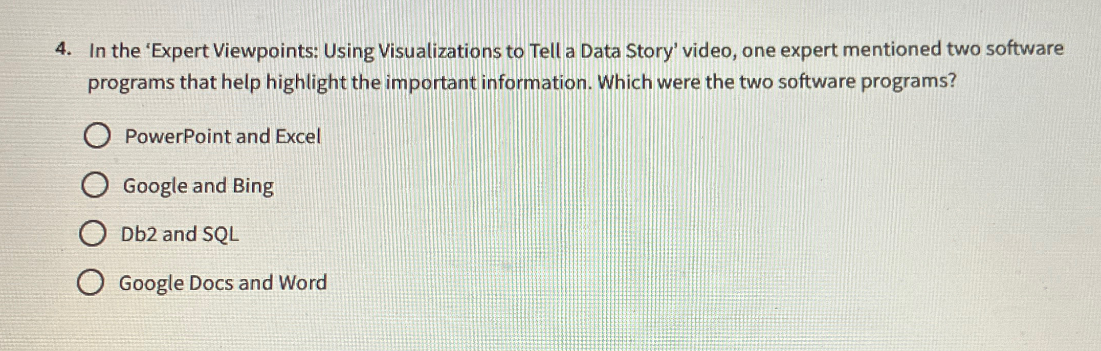 Solved In the 'Expert Viewpoints: Using Visualizations to | Chegg.com