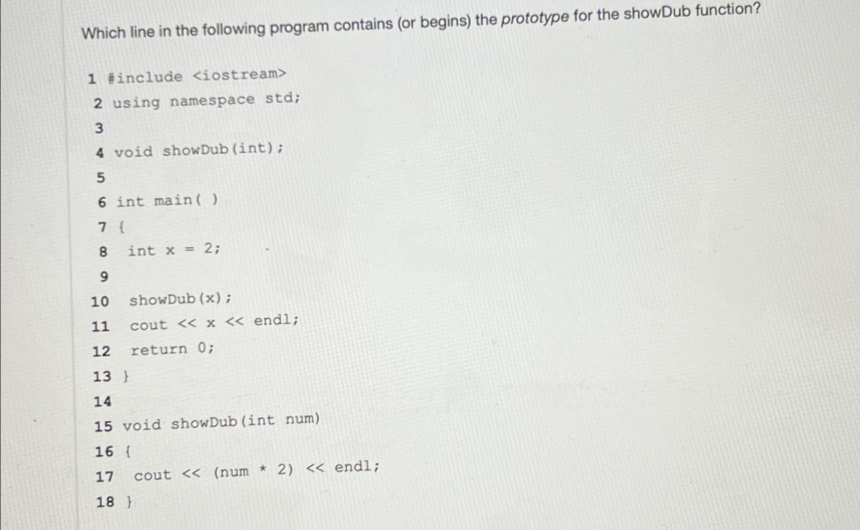 Solved Which line in the following program contains (or | Chegg.com