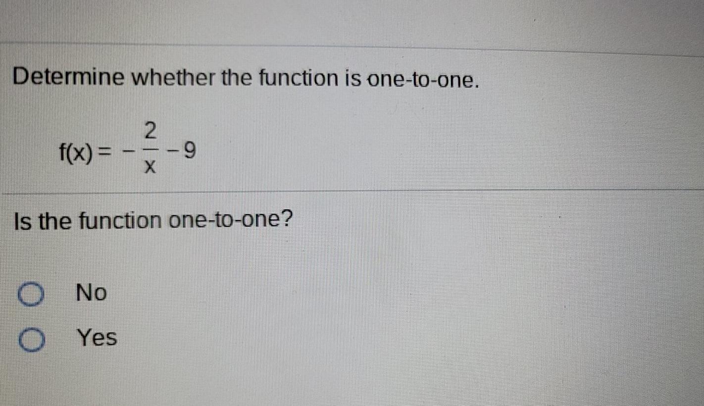 Solved Determine whether the function is one-to-one. 2 f(x) | Chegg.com